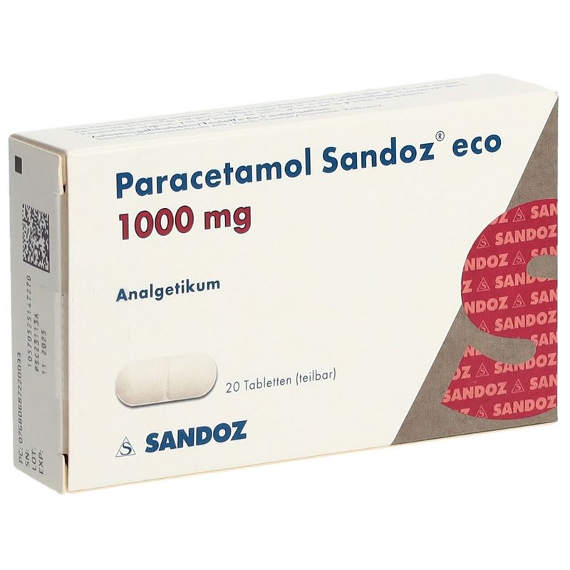 PARACETAMOL Sandoz eco Tabl 1000 mg 20 Stk – Hausarzt Shopping