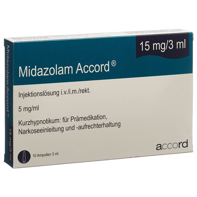 MIDAZOLAM Accord Inj Lös 15 mg/3ml 10 Amp 3 ml – Hausarzt Shopping